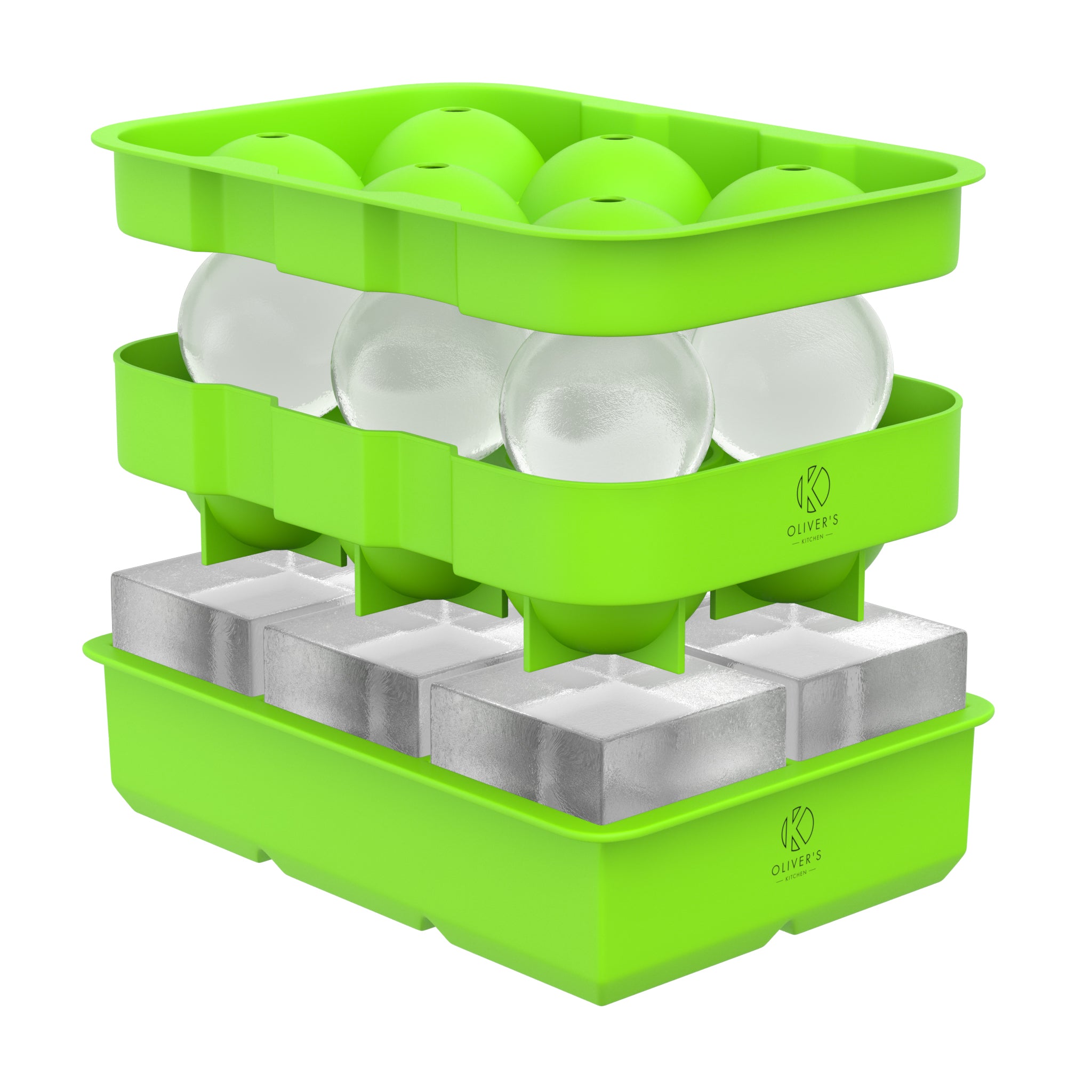 Large Ice Cube Tray Set - Cooler Drinks For Longer - Oliver's Kitchen